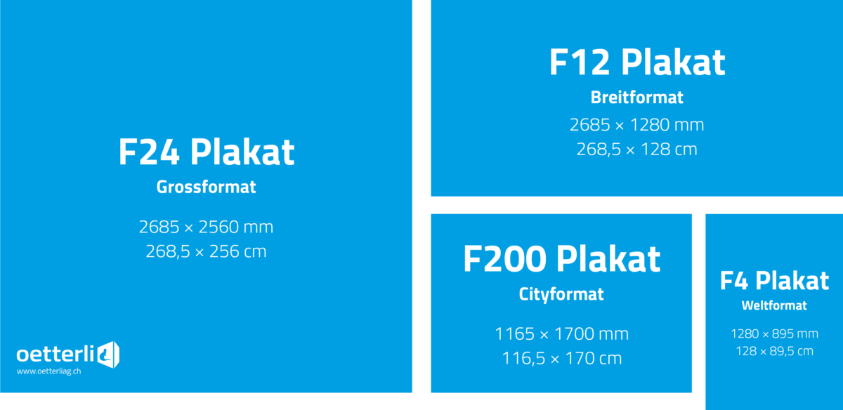 Plakate drucken: F-Grössen (APG-Formate) im Überblick - Oetterli AG